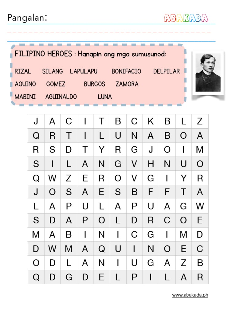 WorkSheet Bayani NG Pilipinas | PDF