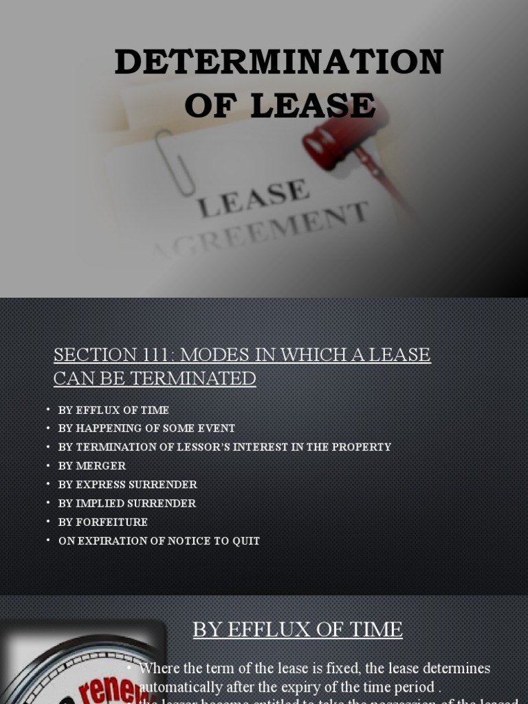 Modes of Lease Termination Explained | PDF | Lease | Leasehold Estate