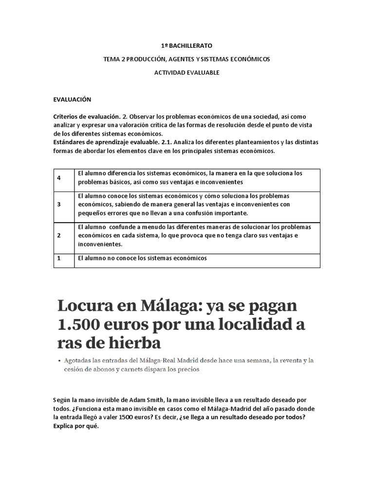 Actividad Evaluable - Sistemas de Mercado PDF | PDF