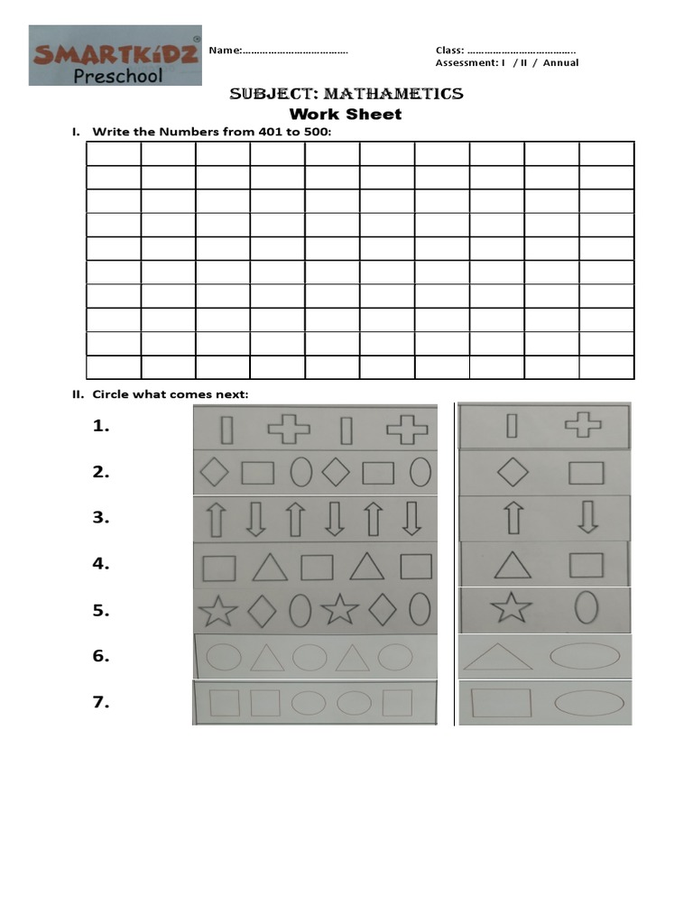 Maths UKG III. Final-1 | PDF