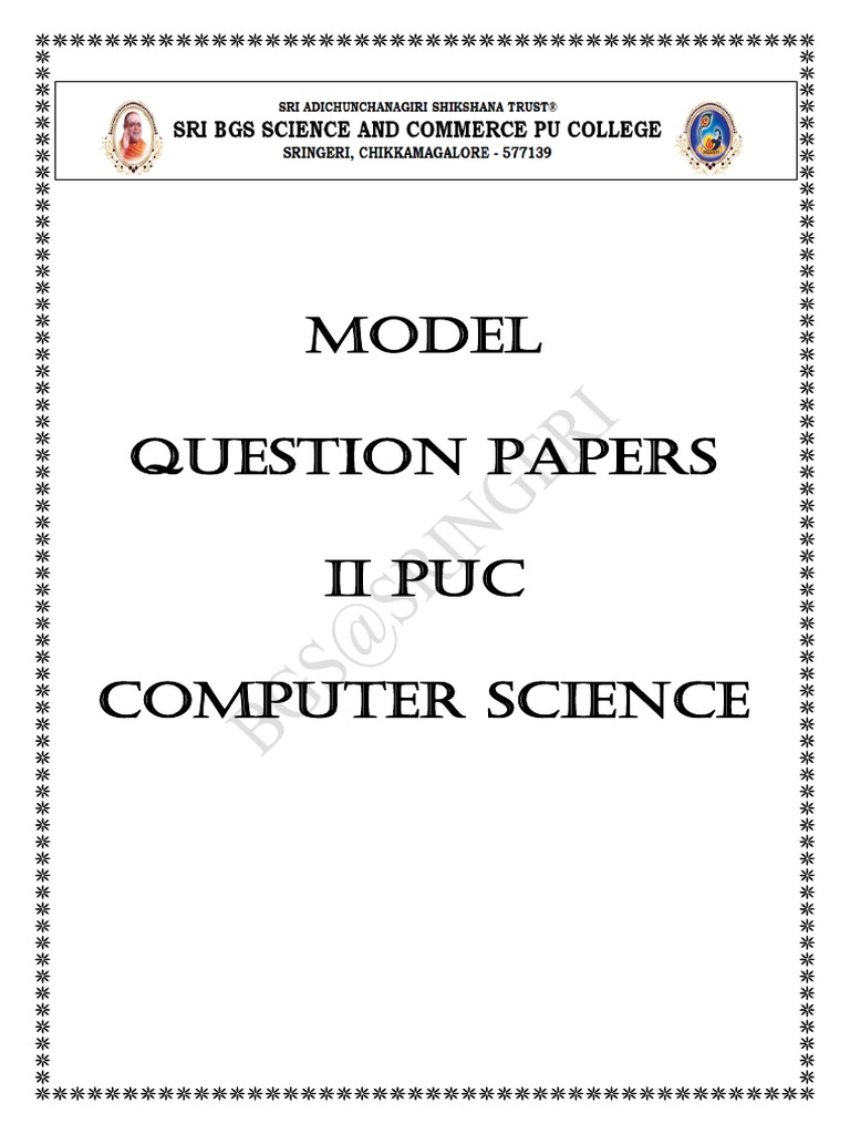 Model Question Papers PDF | PDF | Class (Computer Programming) | Databases