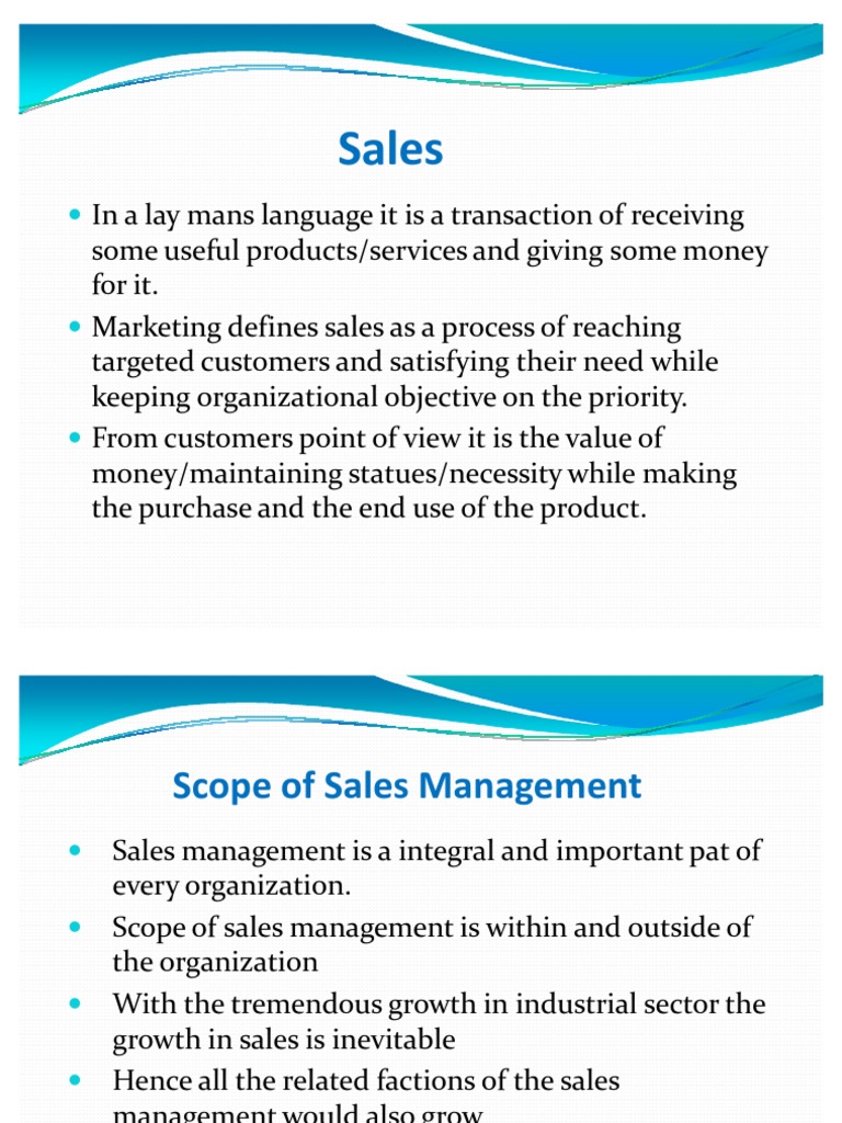 Sales Management Scope & Functions | PDF