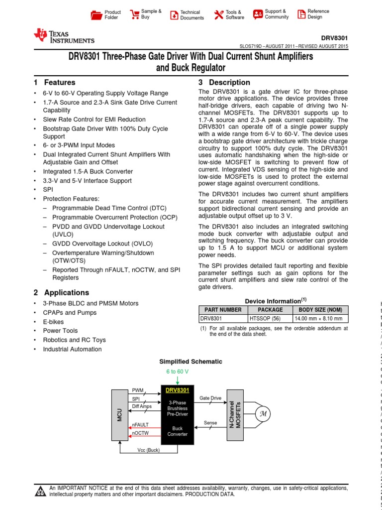 DRV8301 | PDF | Electrostatic Discharge | Amplifier