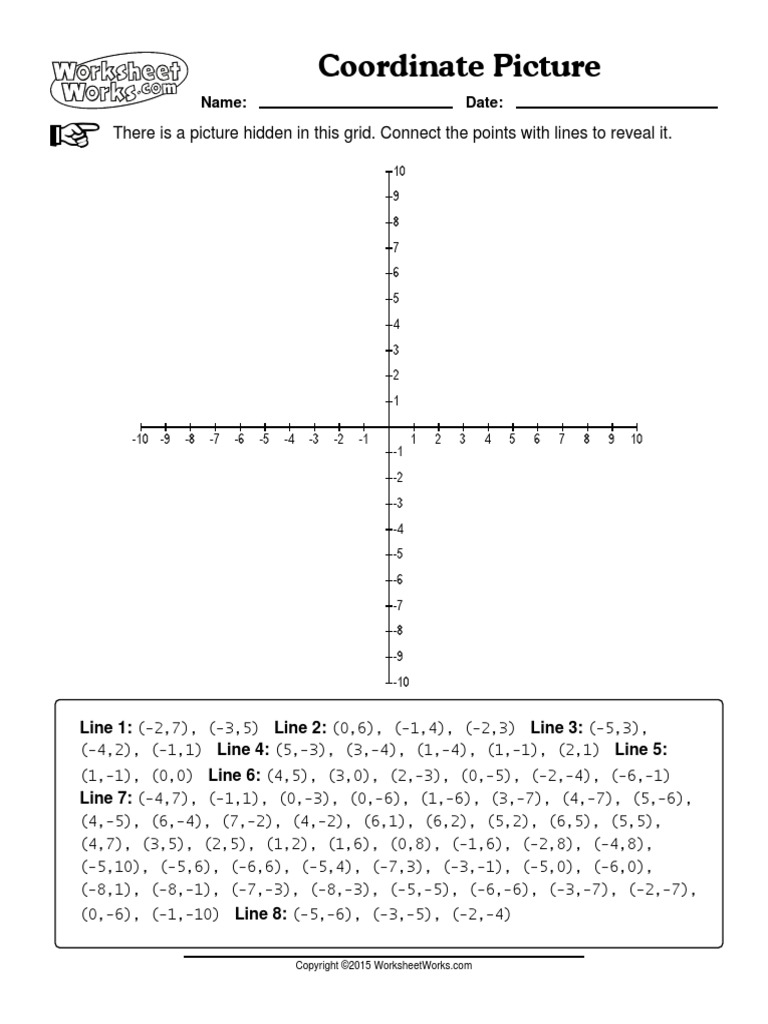 WorksheetWorks Coordinate Picture 6 | PDF