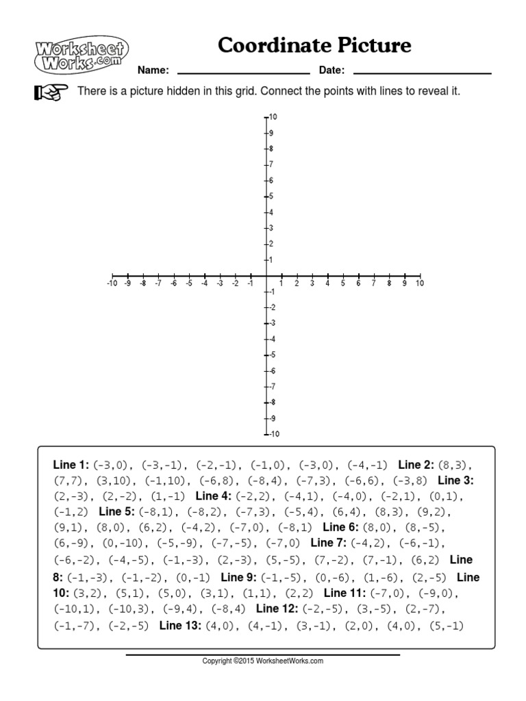 WorksheetWorks Coordinate Picture 2 | PDF