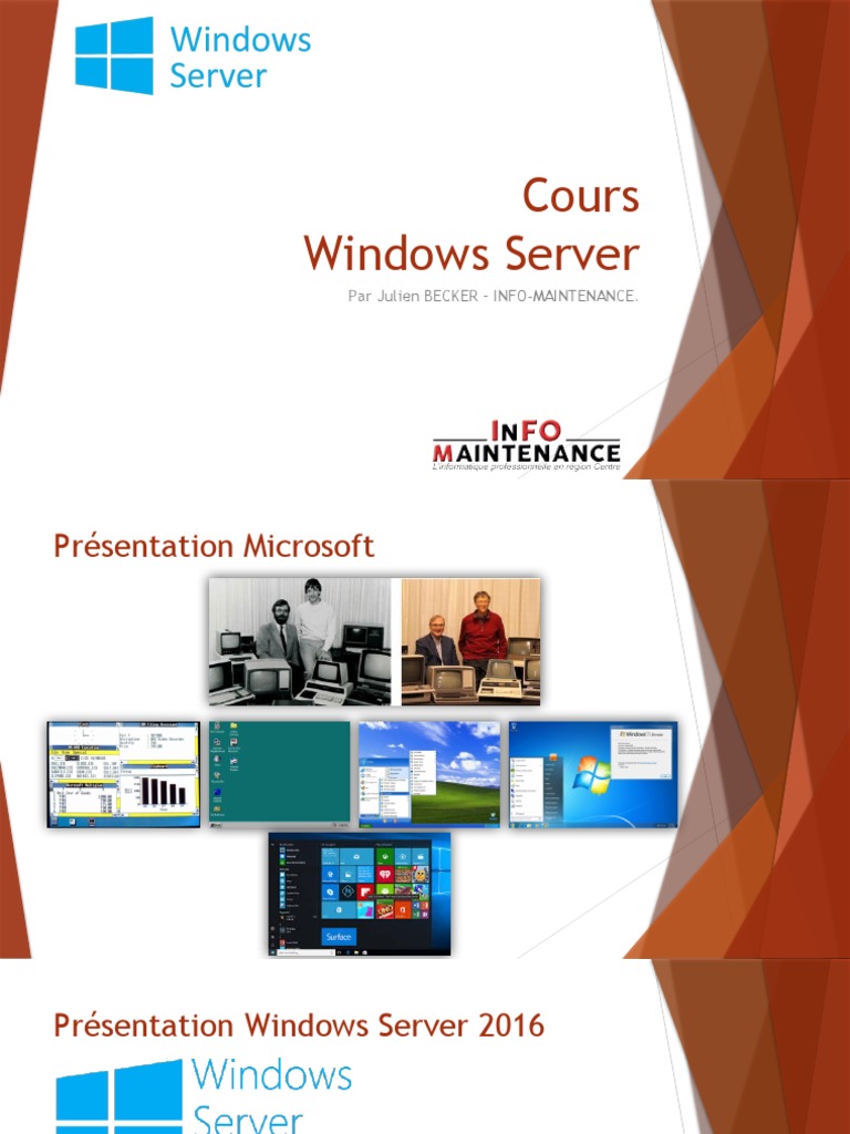 Presentation Windows Server | PDF | Active Directory | Gestion informatique