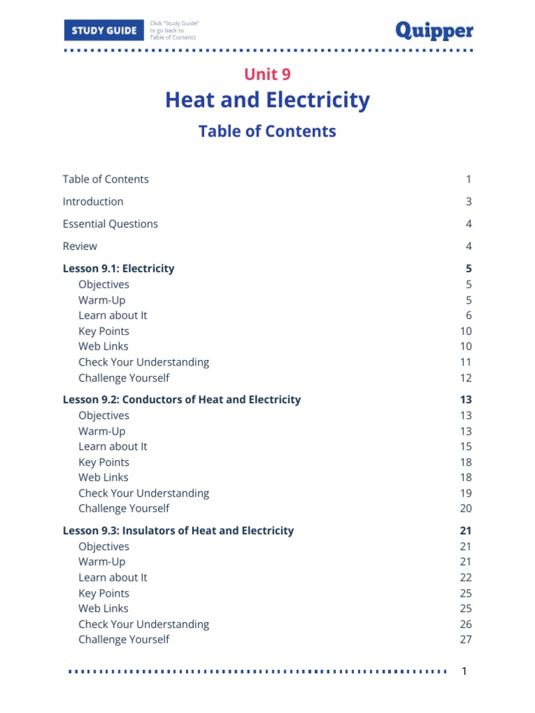 Unit 9 Heat and Elctricity 3rd Mastery PDF | PDF | Electric Charge ...