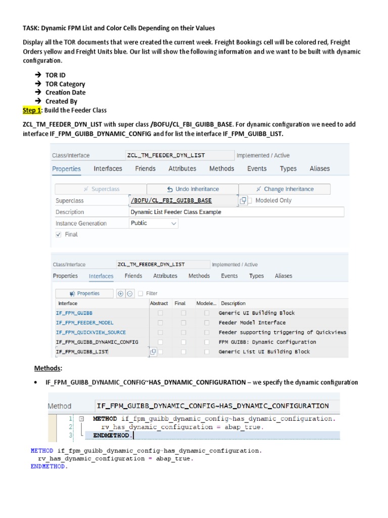 Dynamically FPM List and Colour Cells Depending On The Value - Odt | PDF