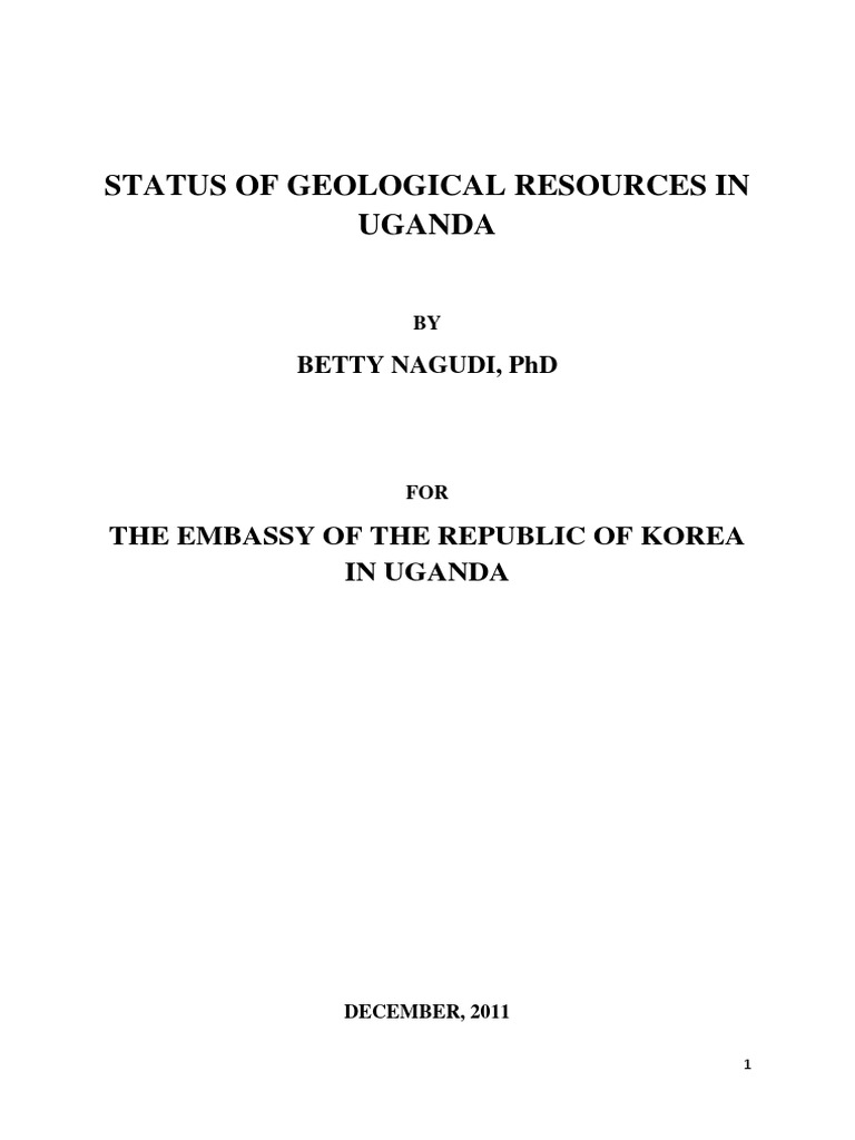 Status of Uganda's Mineral Resources | PDF | Mining | Clay