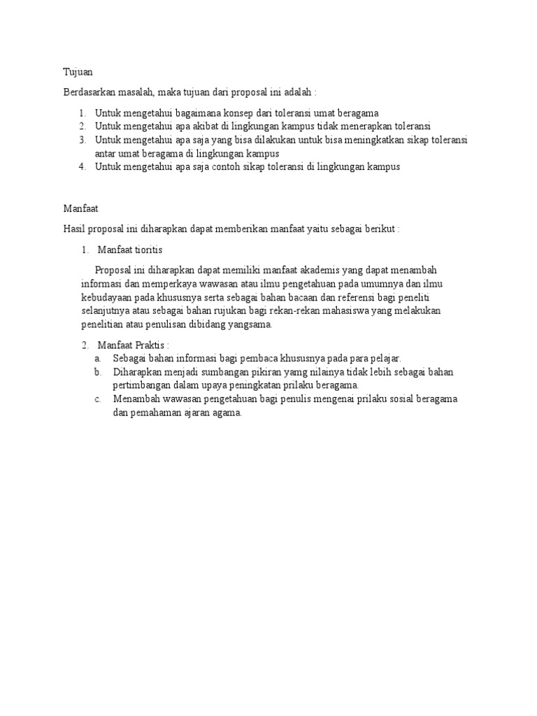 Tujuan Dan Manfaat | PDF