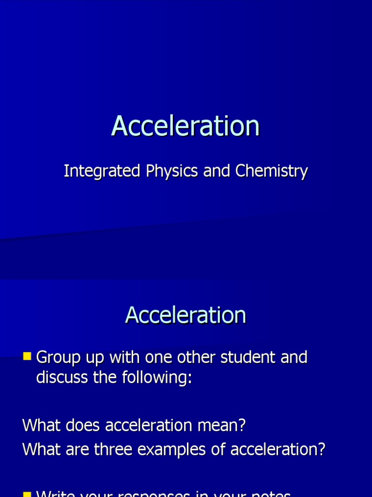 Unit 1 Part 5 Acceleration-1 | PDF | Teaching Methods & Materials