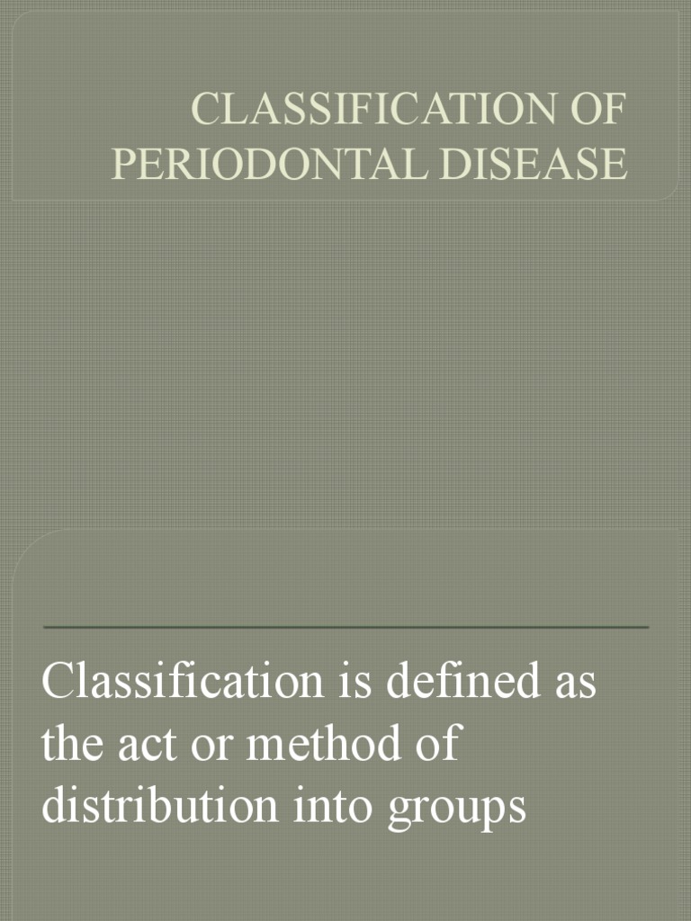 Classification of Periodontal Disease 1 | Download Free PDF ...