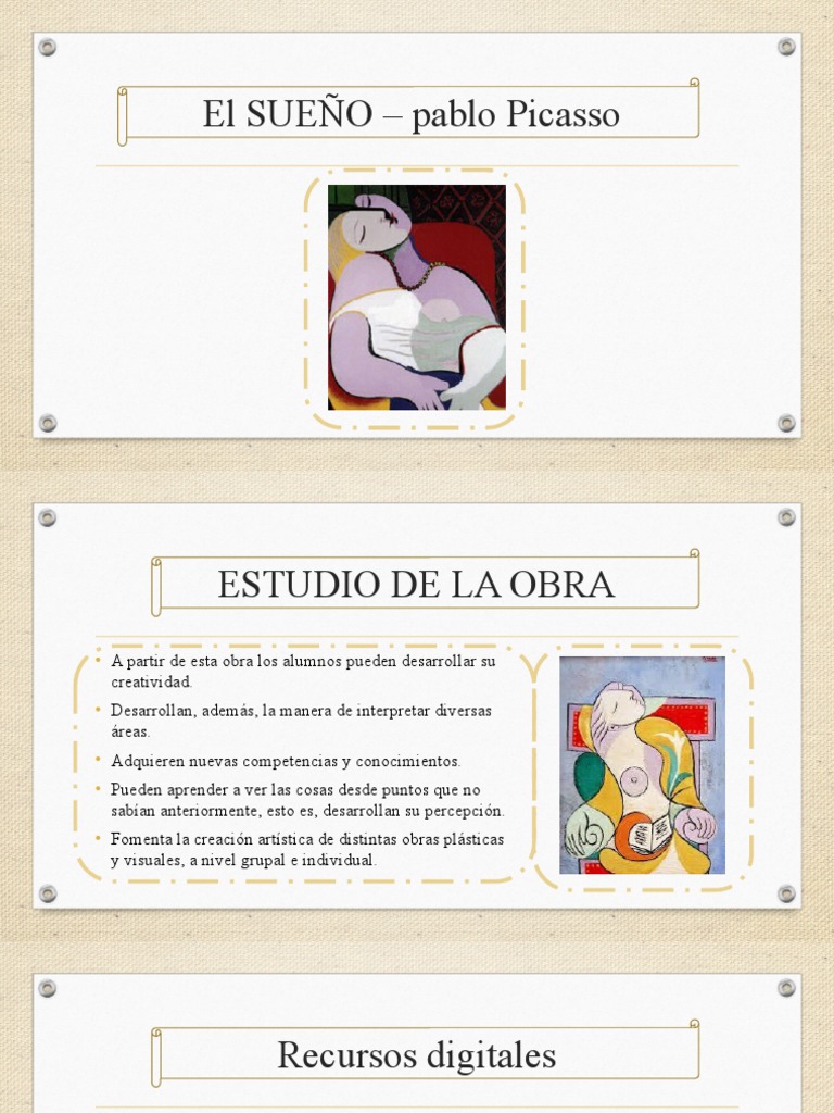 El SUEÑO – pablo picasso.pptx | PDF | Imagen | Pablo Picasso