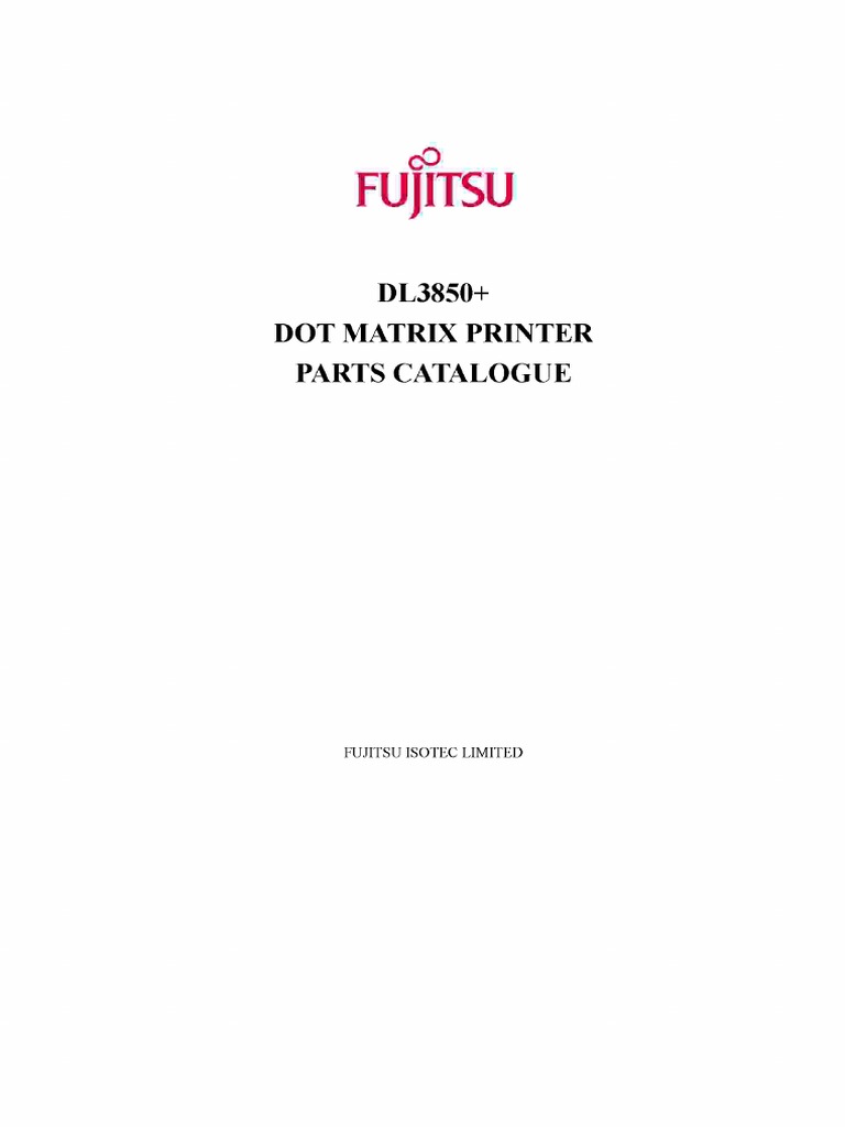 DL - 3850 - Parts Catalog | PDF | Printer (Computing) | Computer Engineering