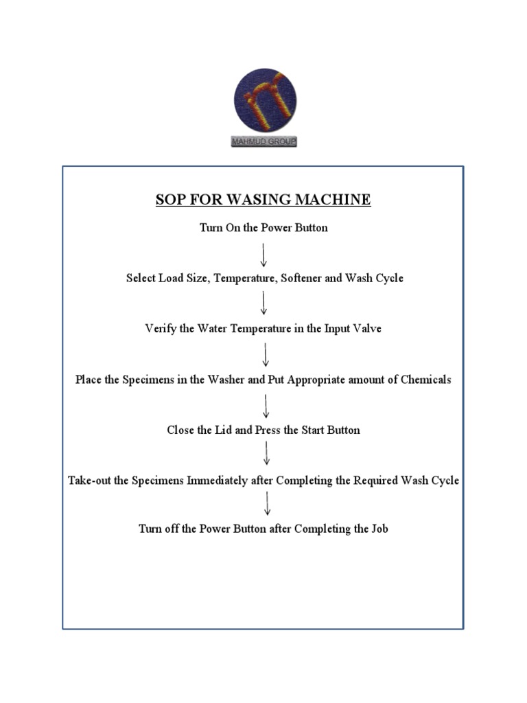 Lab Washing Machine SOP | PDF | Wellness