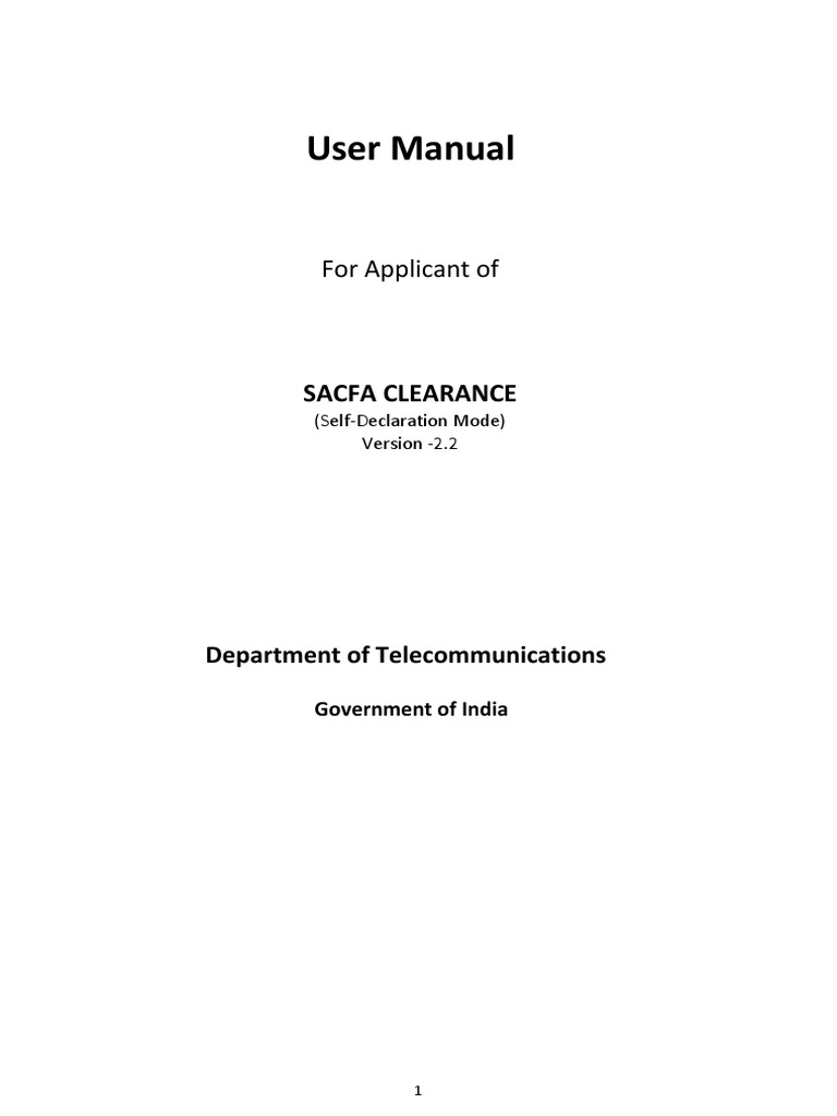SACFA Clearance User Manual Guide | PDF | Online And Offline | World ...