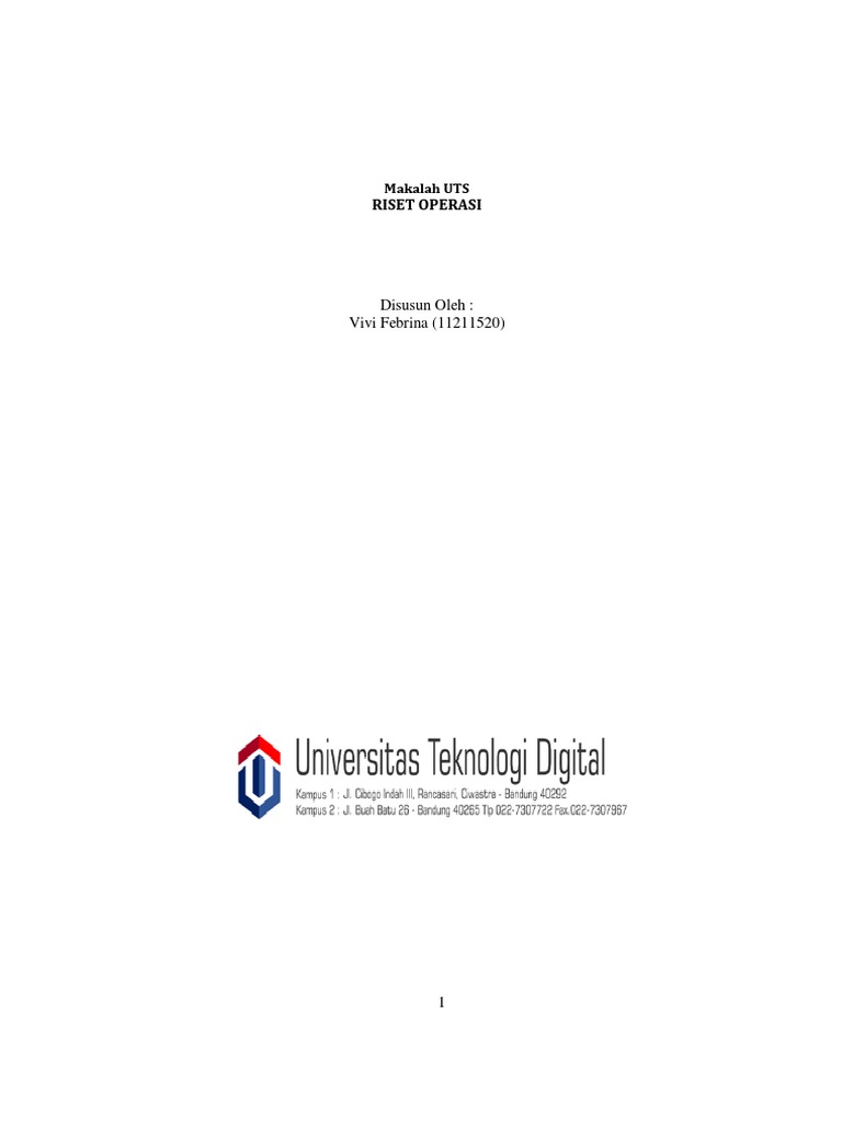Riset Operasi Uts | PDF