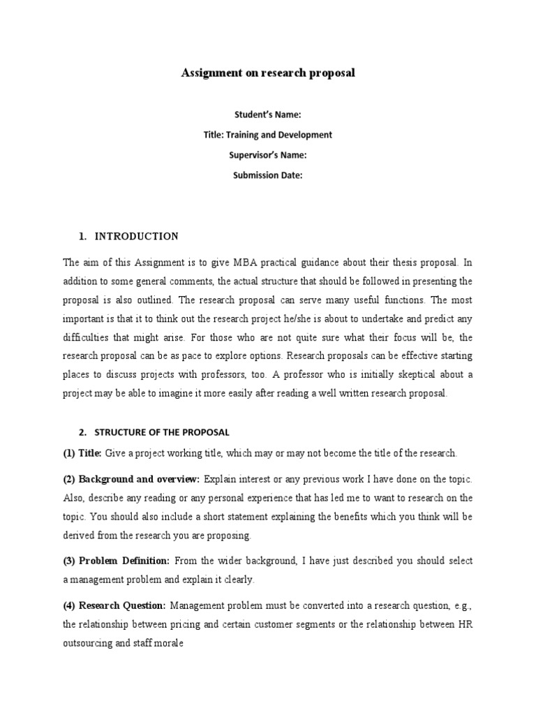 MBA - Proposal | Download Free PDF | Methodology | Science