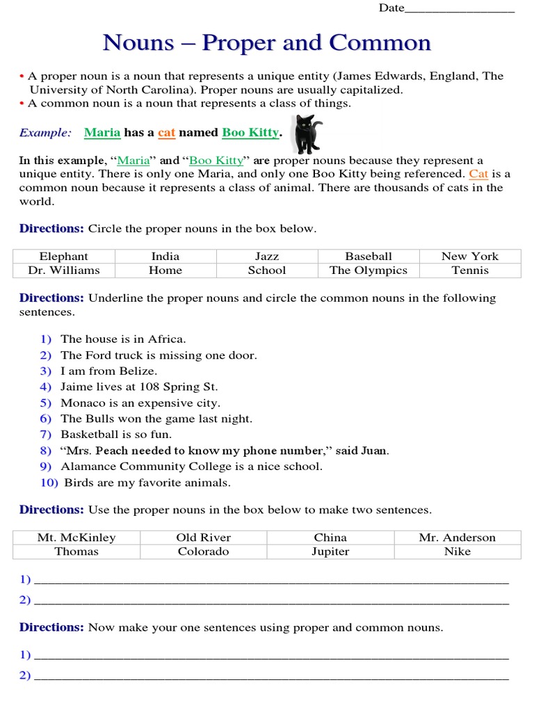Nouns - Common and Proper PDF | PDF