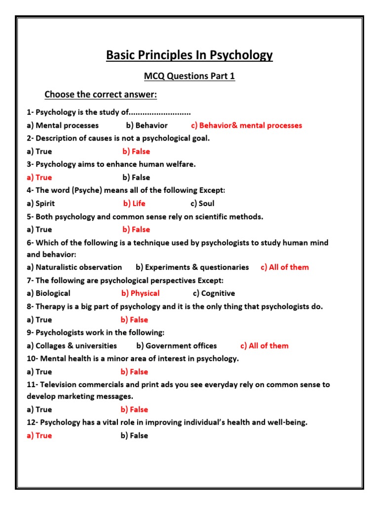 Basic Principles in Psychology | PDF | Positive Psychology | Psychology
