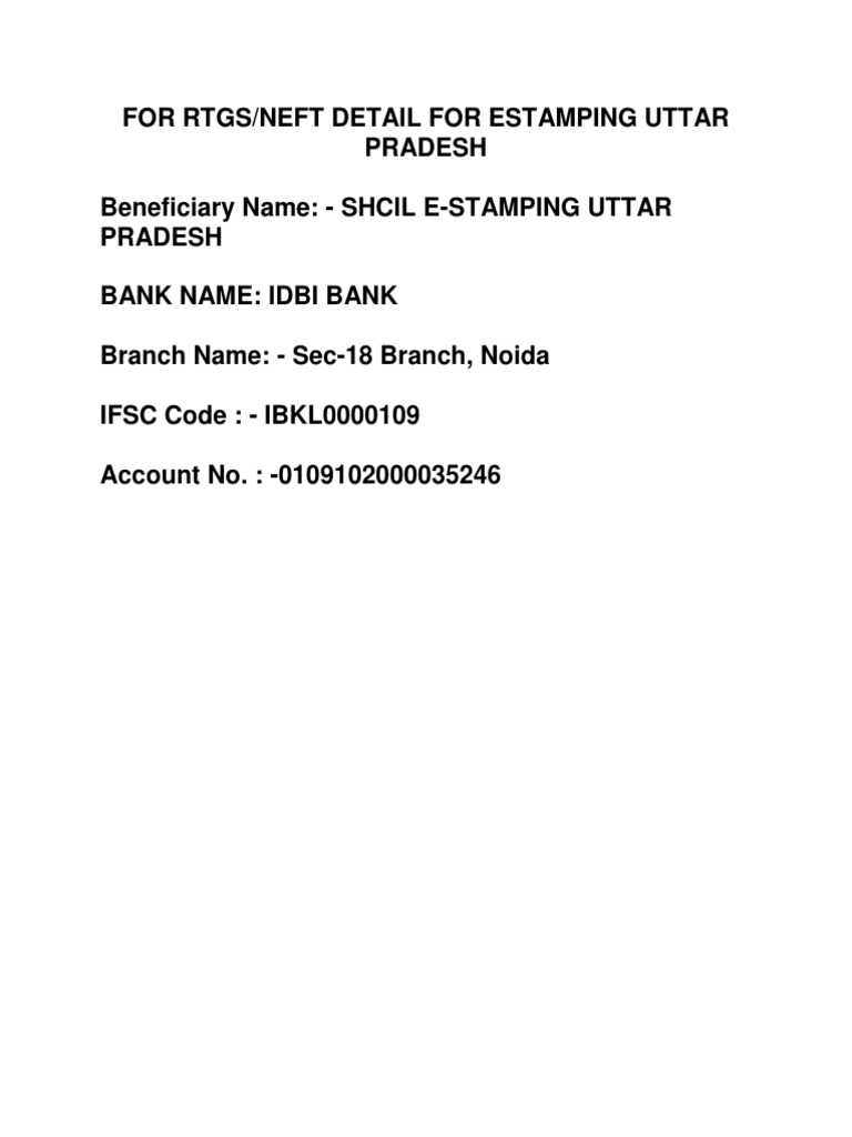 Bank Details Rtgs PDF | PDF