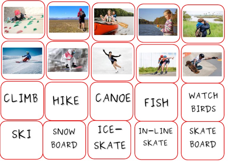 Memory Game Outdoors Activities and Sports | PDF