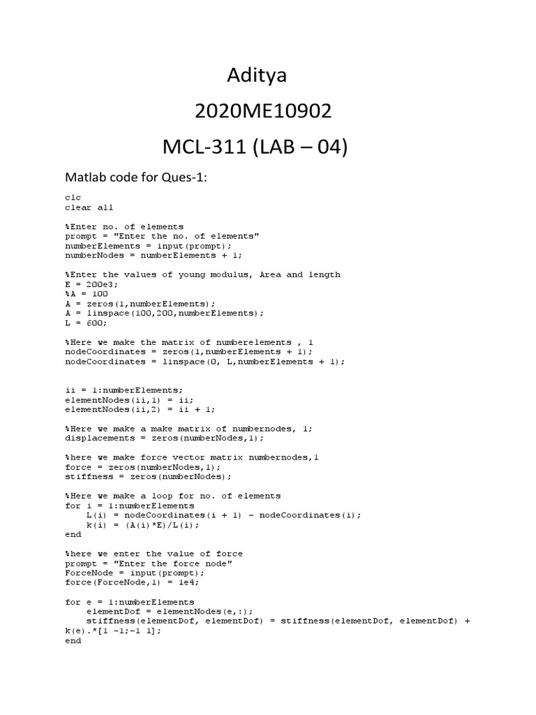 MATLAB & ANSYS Structural Analysis Guide | PDF | Structural Analysis | Mechanical Engineering