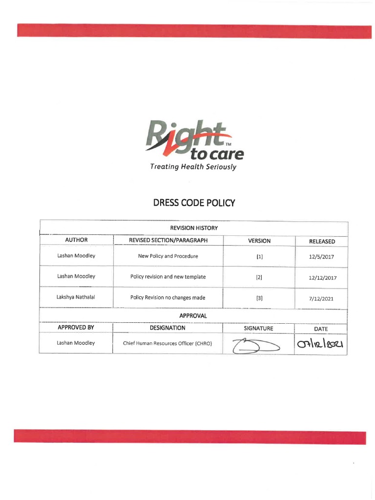 Dress Code Policy | PDF