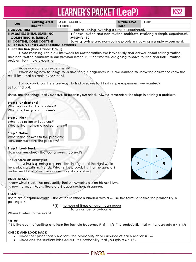 Q4 Mathematics 4 Week8 | PDF | Probability | Learning