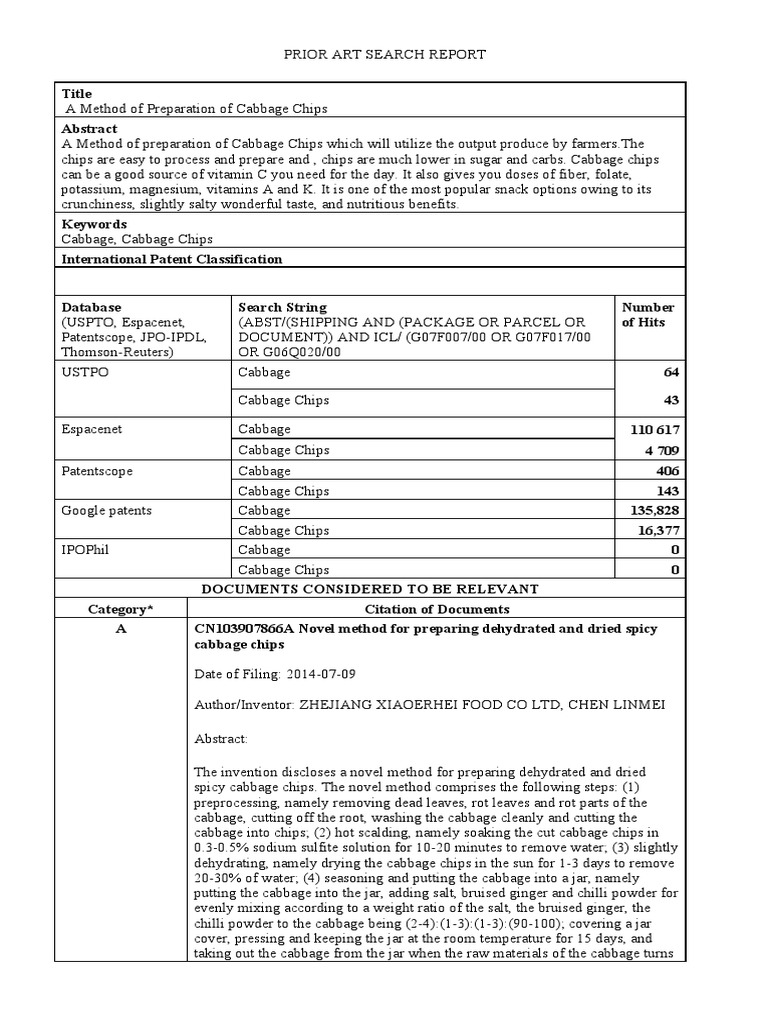 Cabbage-Chips SALONGA MARKANGELO BS-ENTREP-2 | PDF | Pickling | Cabbage