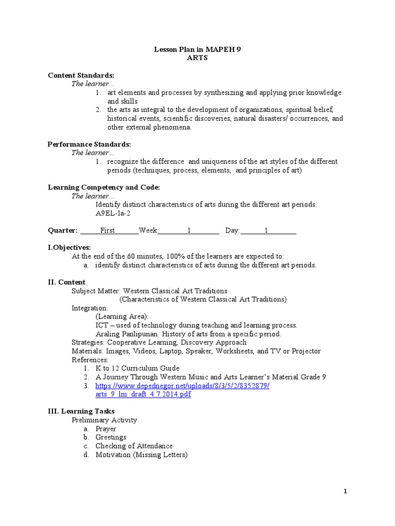 Mapeh 9 (Arts) | PDF | Composition (Visual Arts) | Symmetry
