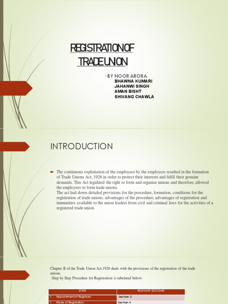 Trade Union Registration Process Explained | PDF | Trade Union ...