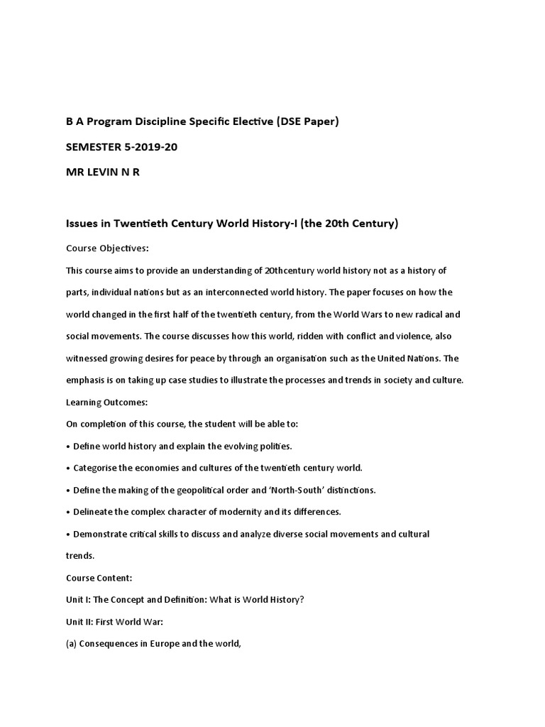 Issues in Twentieth Century World History-I | PDF | Political Science