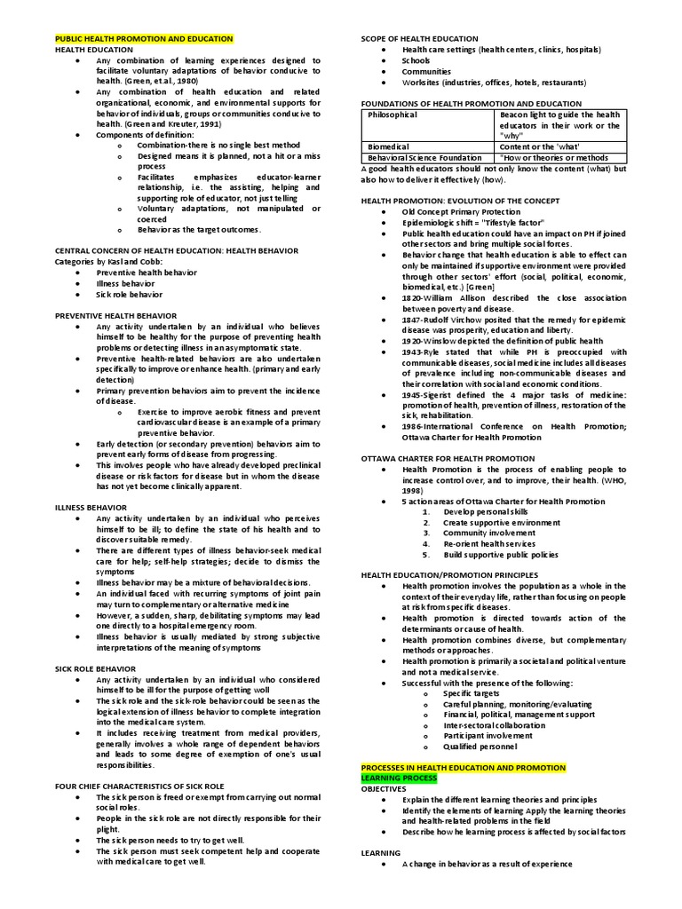 Public Health | PDF | Health Promotion | Communication