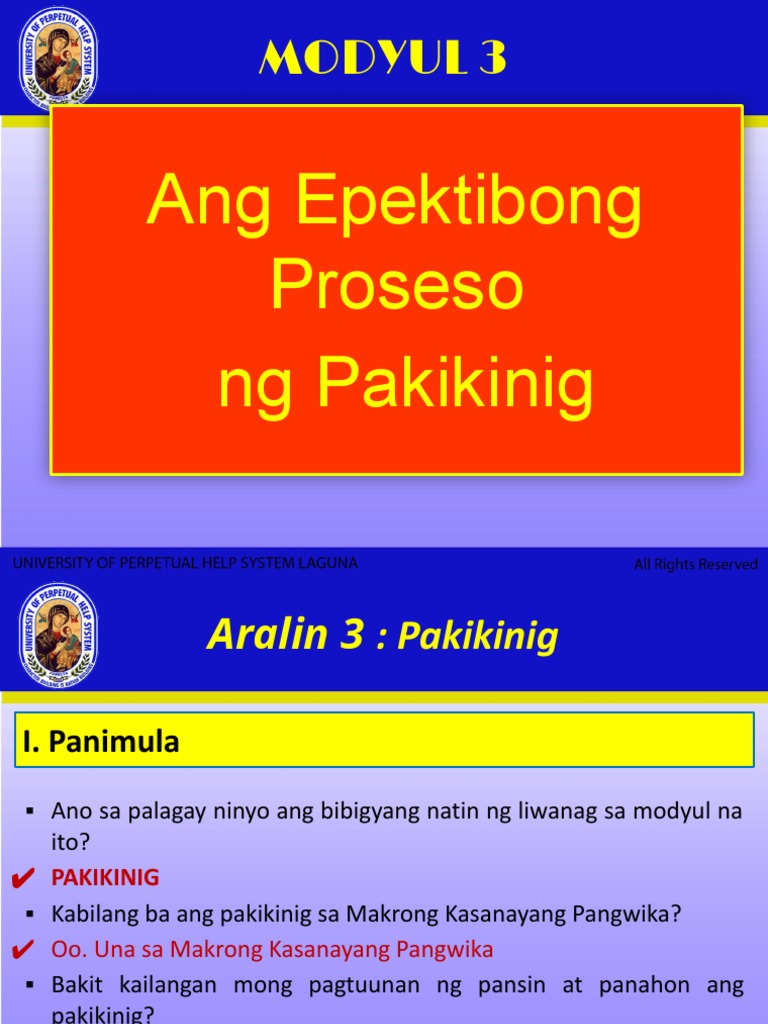 Modyul III - Ang Epektibong Proseso NG Pakikinig | PDF