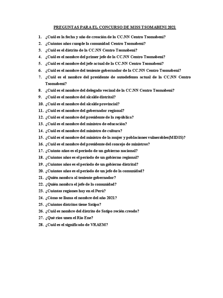 Preguntas para Reinado | PDF