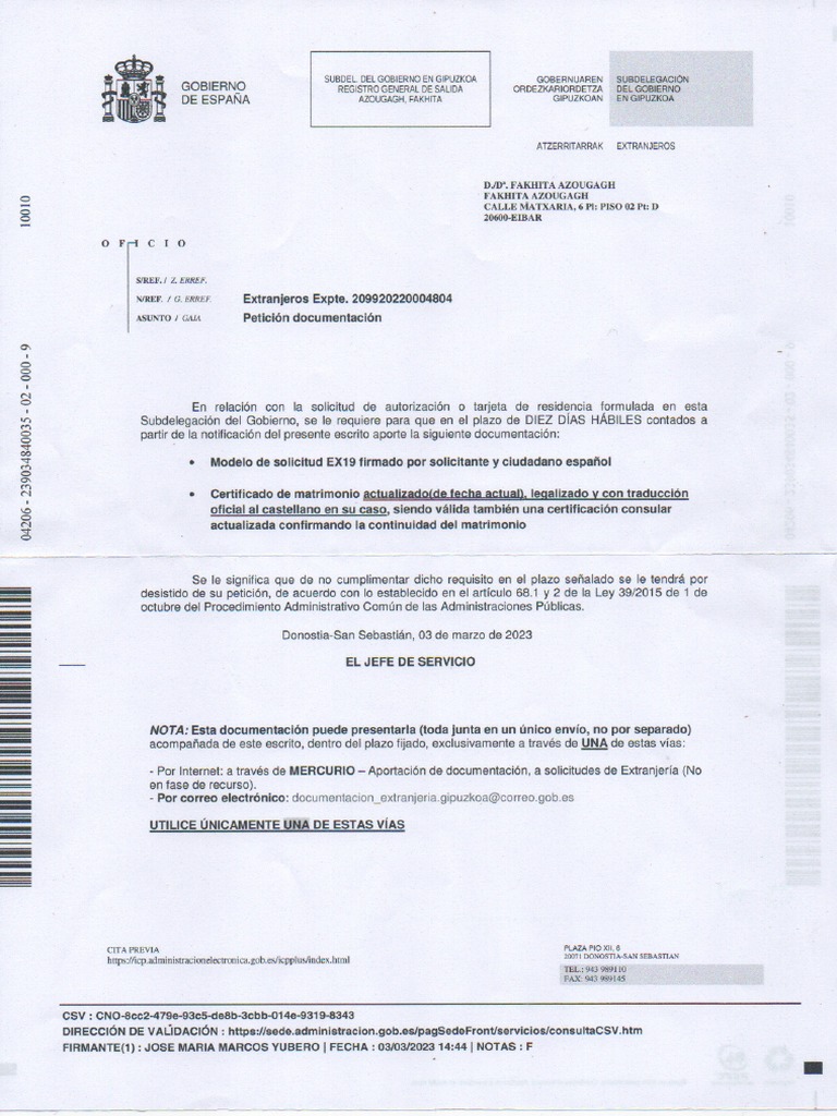 Carta Recibida | PDF