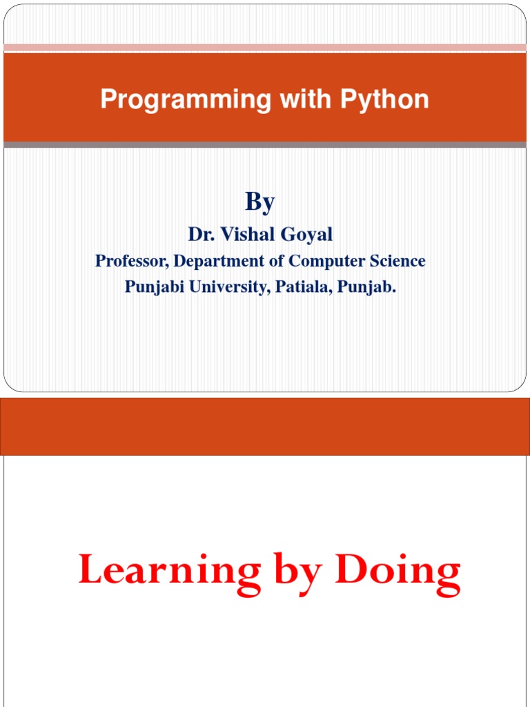 Programming With Python: Dr. Vishal Goyal | PDF | Software Engineering ...
