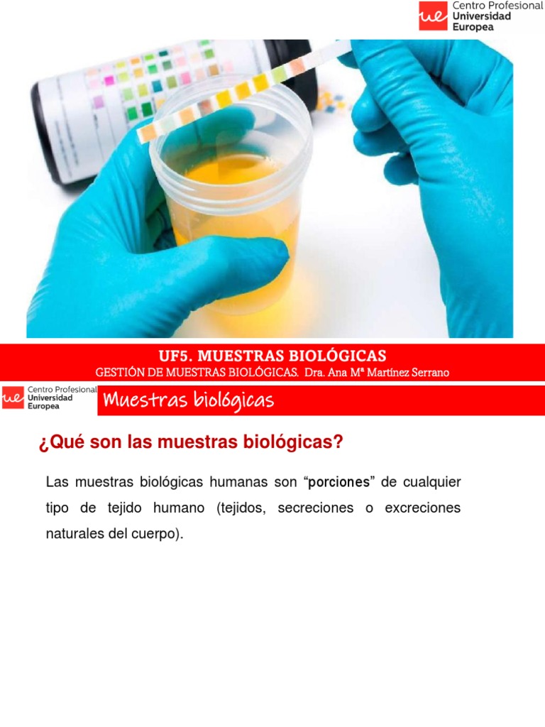 GMB .Uf5. Muestras Biológicas | Descargar gratis PDF | Heces | Laboratorios