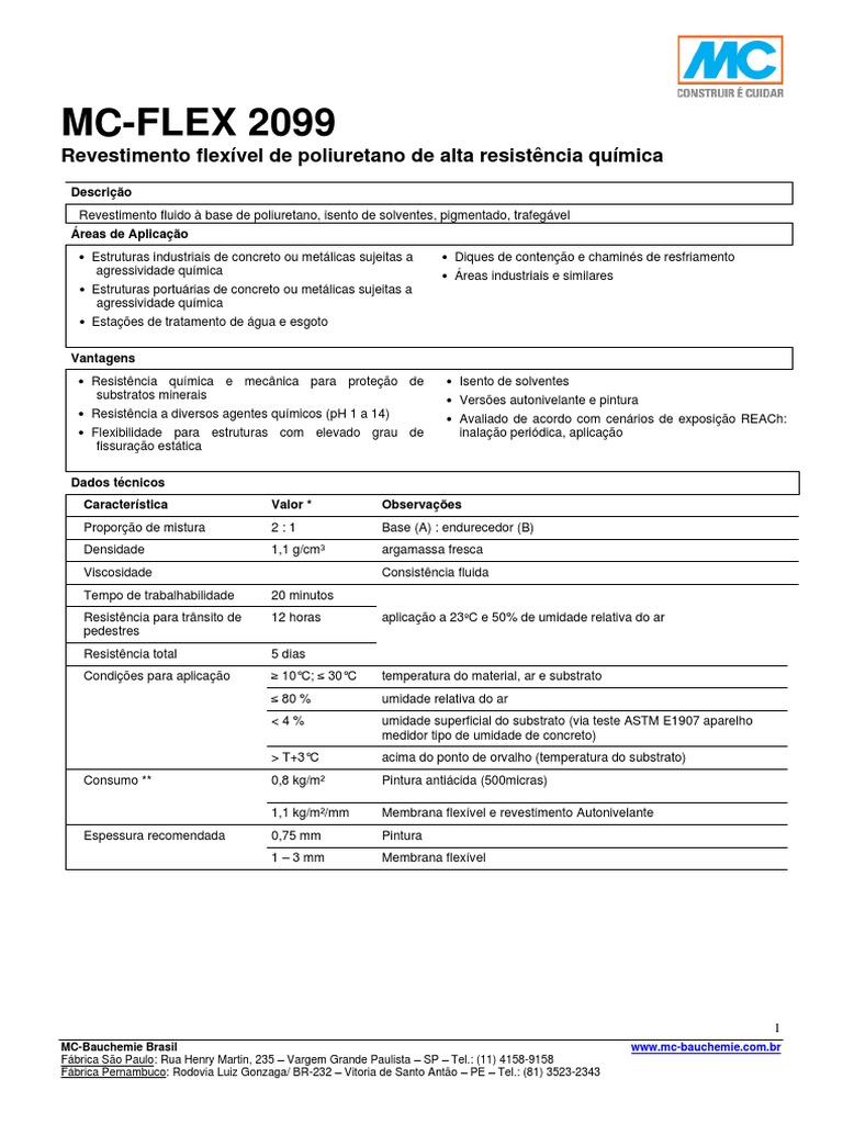 Mc-Flex 2099 | PDF | Corrosão | Poliuretano