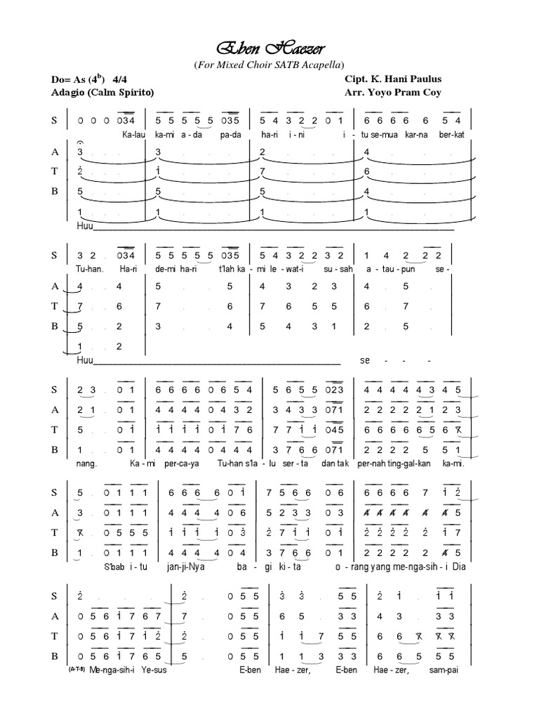 Eben Haezer SATB Choir Sheet Music | PDF | Teaching Methods & Materials