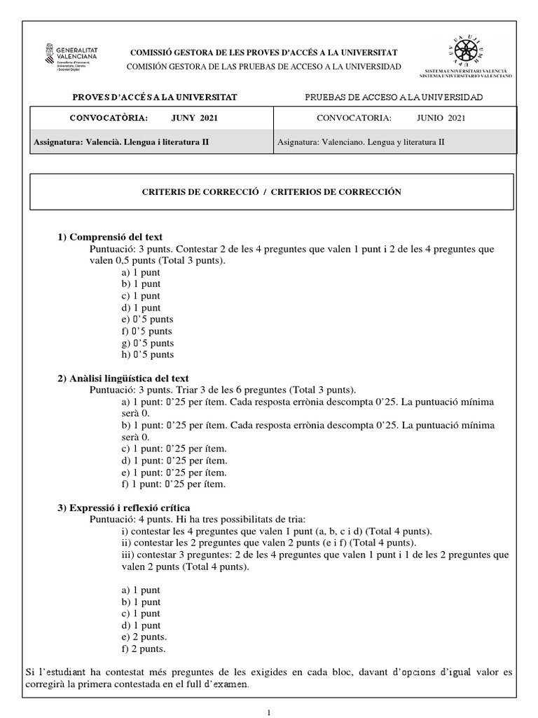Criteris VAL JUNY 2021 PDF | PDF