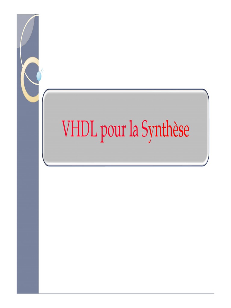 Cours2 VHDL | PDF | VHDL | Conception