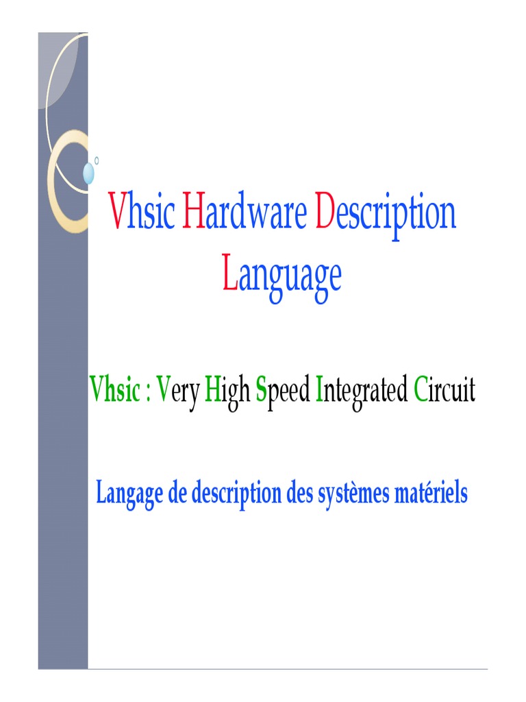 Cours1 VHDL | PDF | VHDL | Langage de programmation