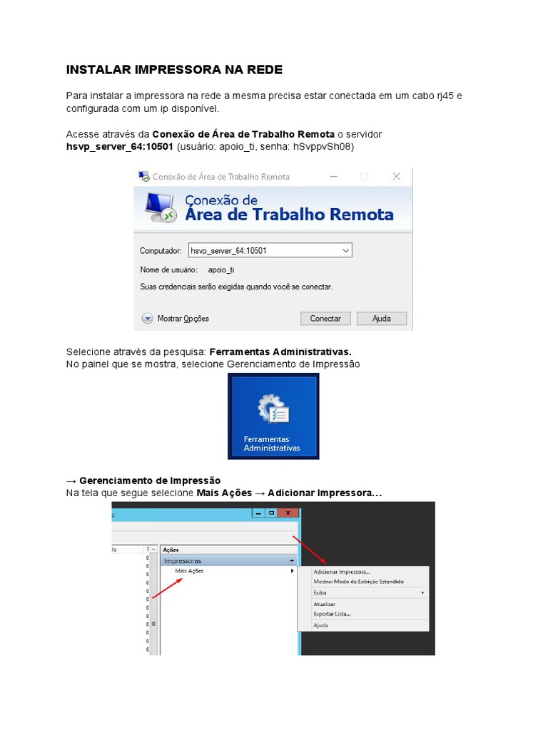 Instalar Impressora Na Rede | PDF