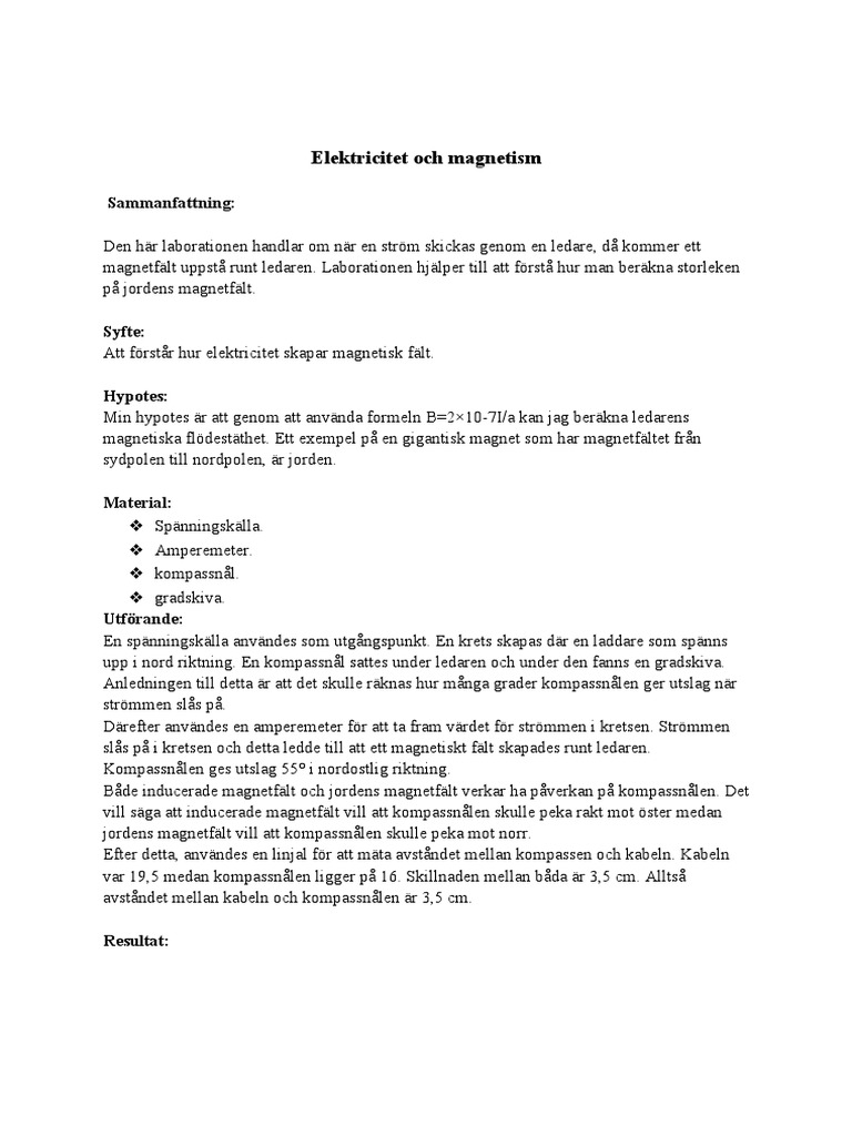 Fysik 2 Labb 4 | PDF