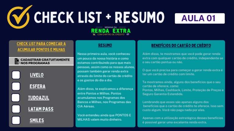 Check List - Resumo - Aula 01 PDF | PDF