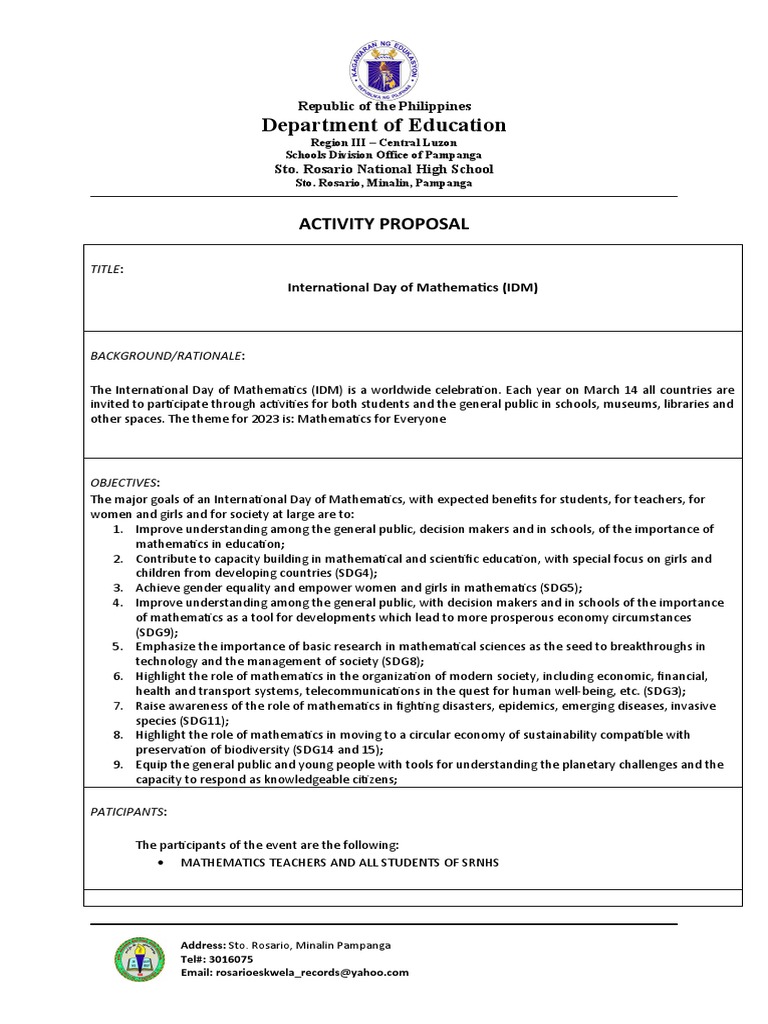Activity Proposal | Download Free PDF | Mathematics | Economies