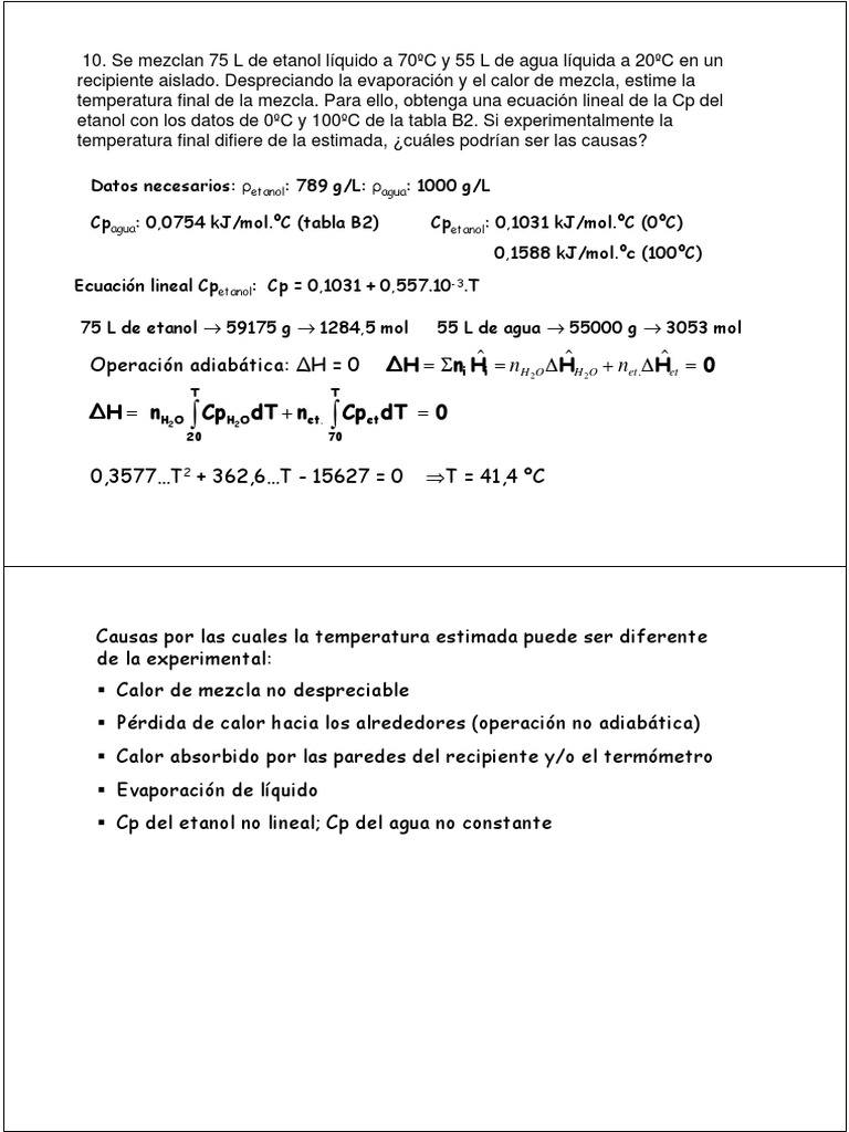 GUIA 5 Problemas 10 y 19 | PDF | Calor | Agua