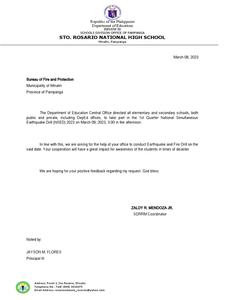 Nsed .Letter | PDF | Philippines